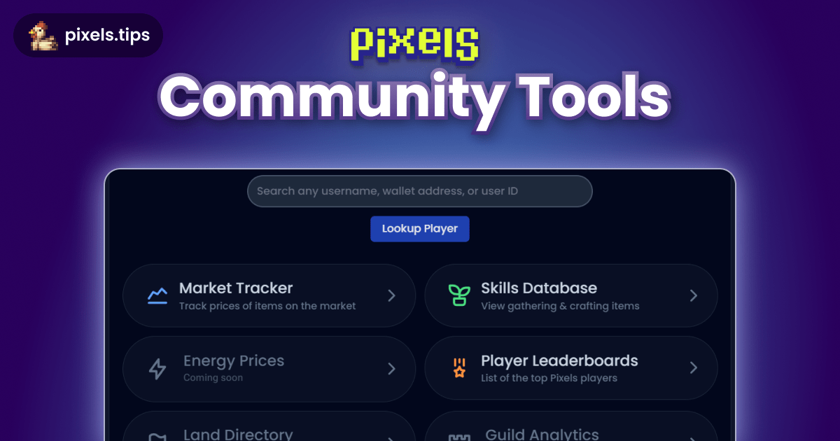 Pixels Community Tools · pixels.tips